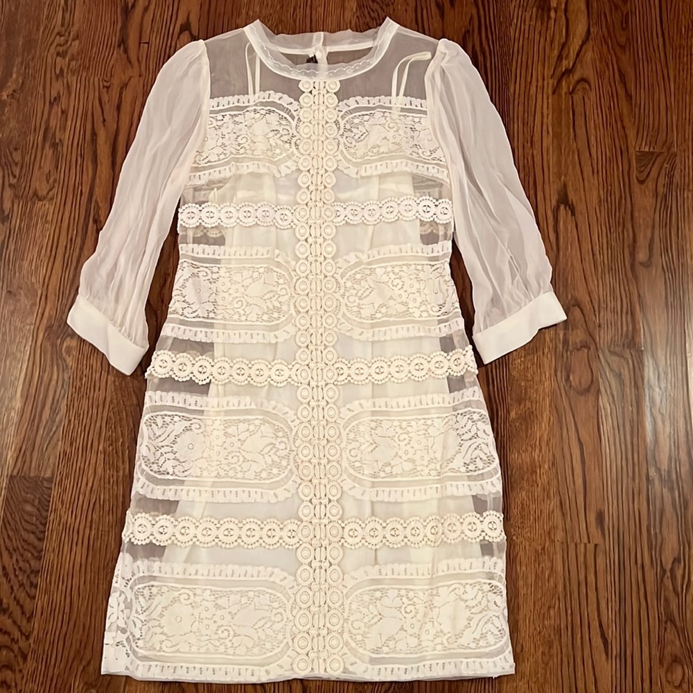 Anthropologie Shear Sheath Dress And Slip - Gem